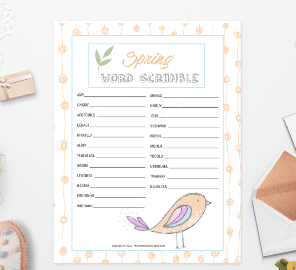 Spring Word Scramble FREE Printable - The Beehive Connection