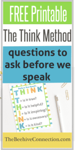 The THINK Method with Printable - The Beehive Connection