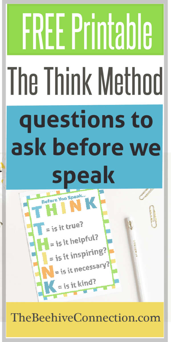 The THINK Method with Printable - The Beehive Connection