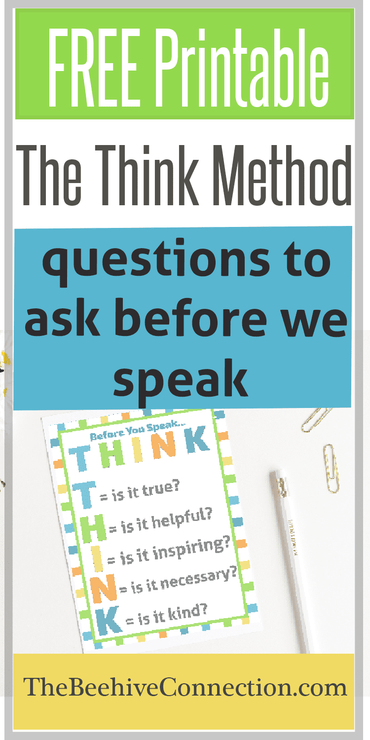 The THINK Method with Printable - The Beehive Connection