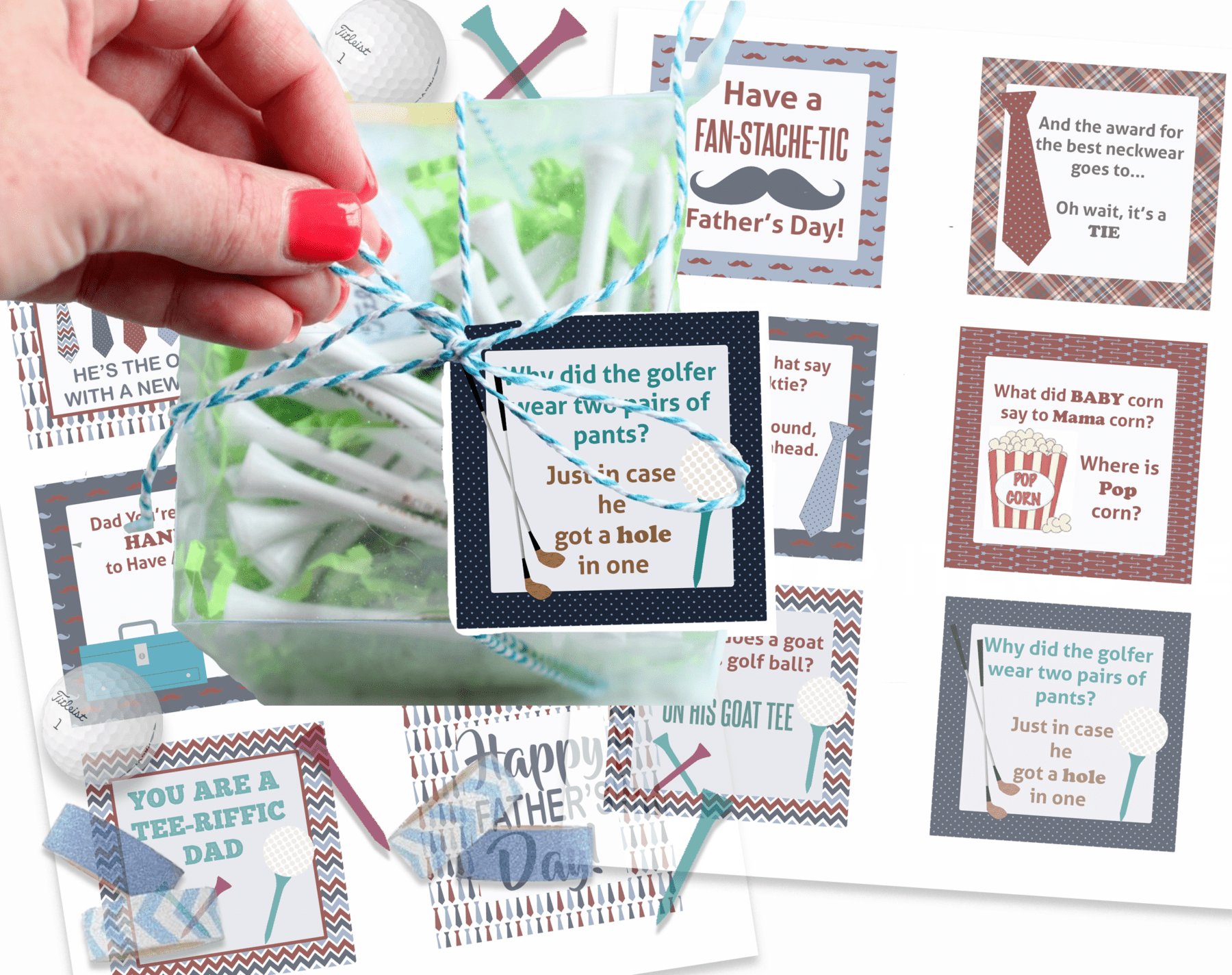 Father's Day Jokes gift tags FREE printables for every dad