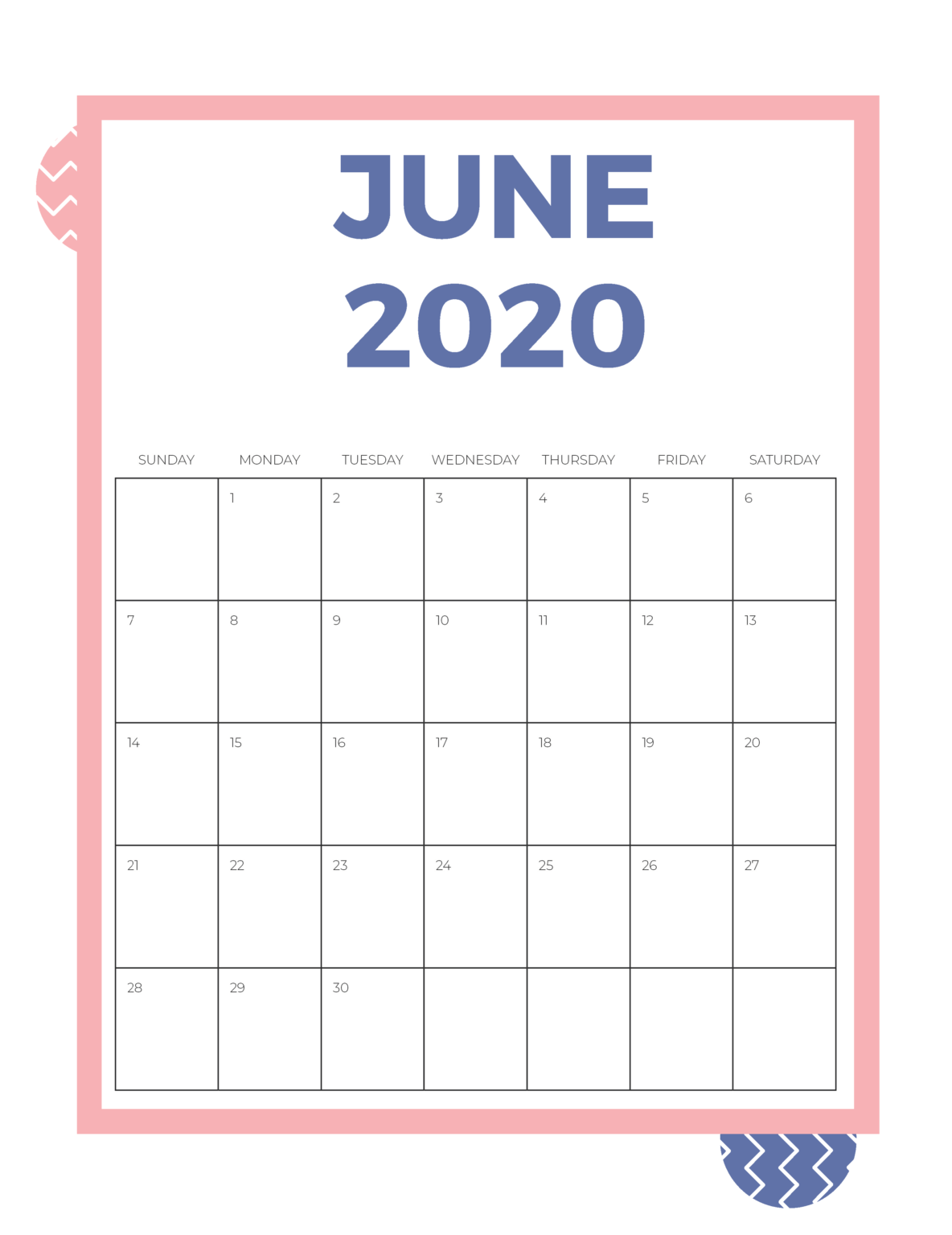 FREE June 2020 Calendar Printables for Everyone!
