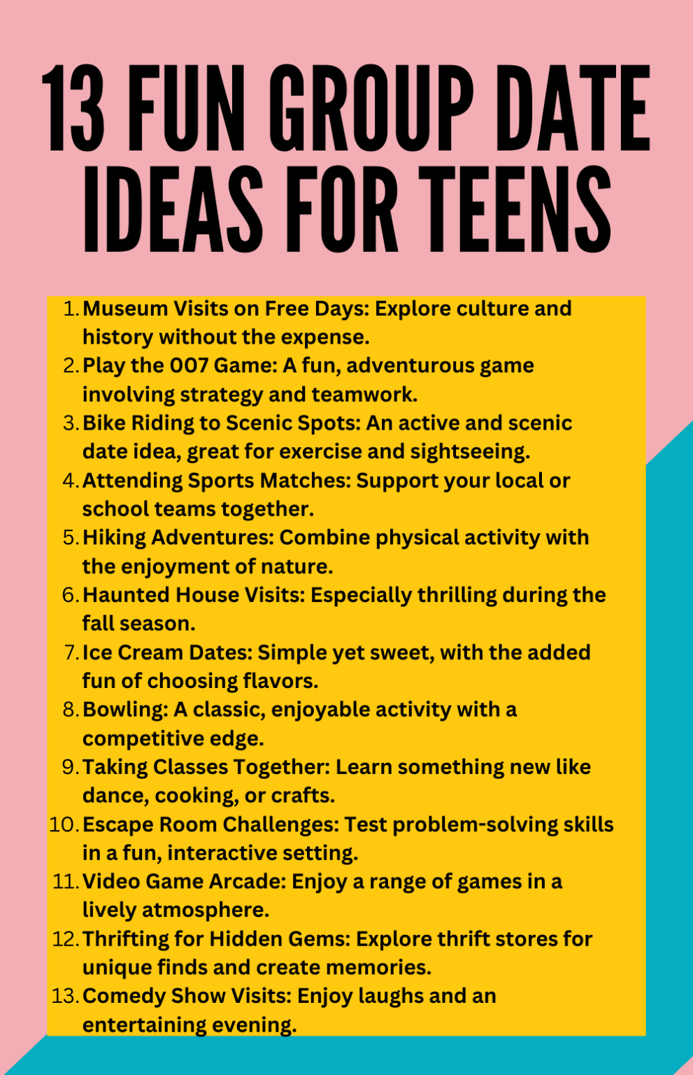57 Fun Date Ideas for Teenagers: Spark Adventure! - The Beehive Connection