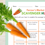 FREE Farmer's Market Scavenger Hunt Printable