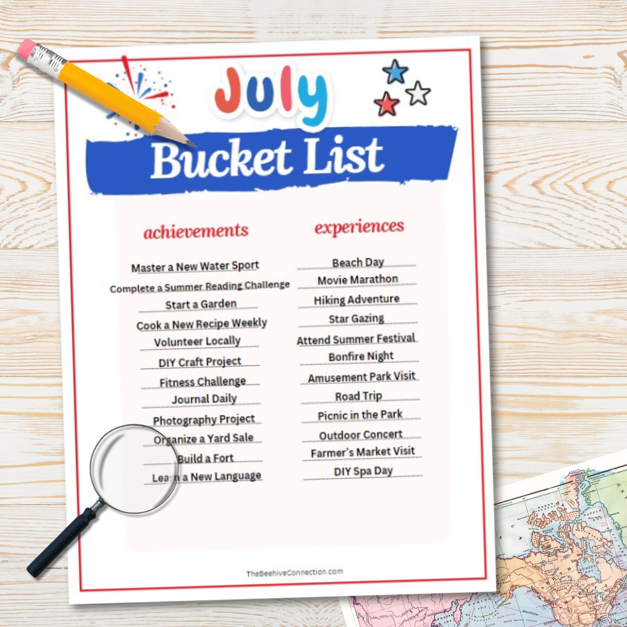 The Ultimate July Bucket List FREE Printable for Everyone