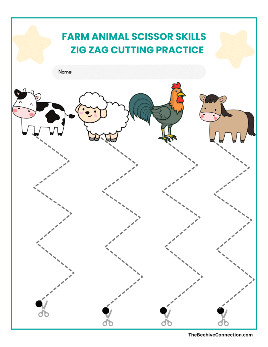 13 FREE Farm Animal Cutting Worksheets