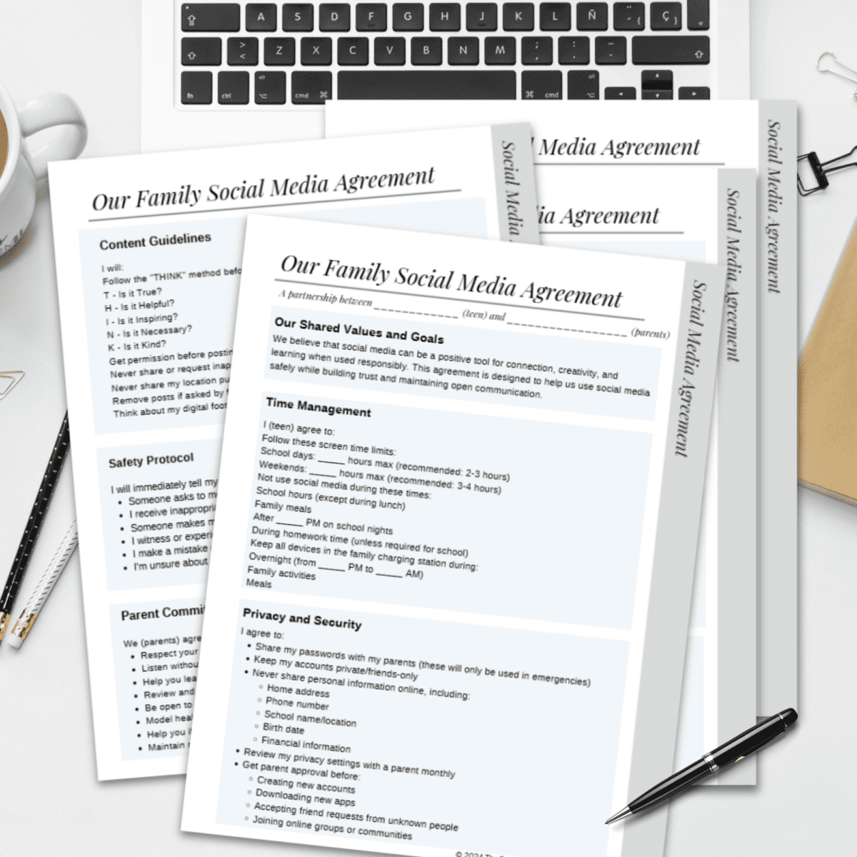 Social Media Contract for Teens and Tween: FREE Printable